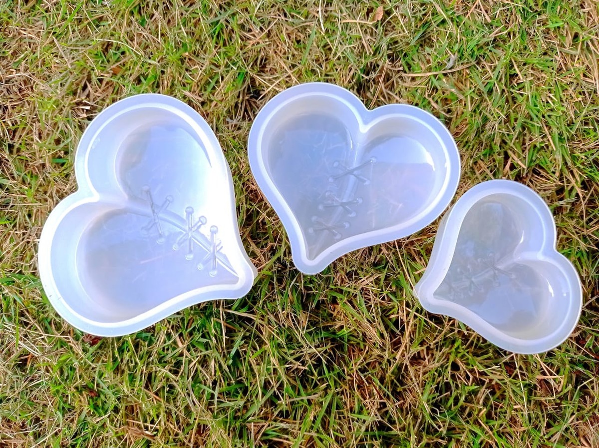 Moldes Para Resina-Trio De Corazones