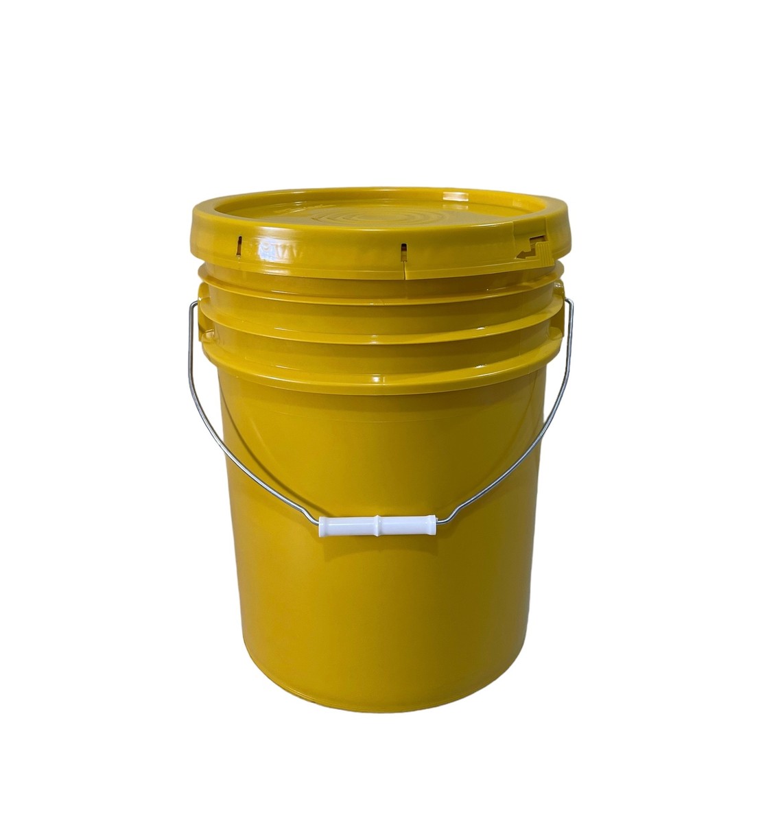 5 Gallon Yellow Plastic Bucket W/ Cover (Used)