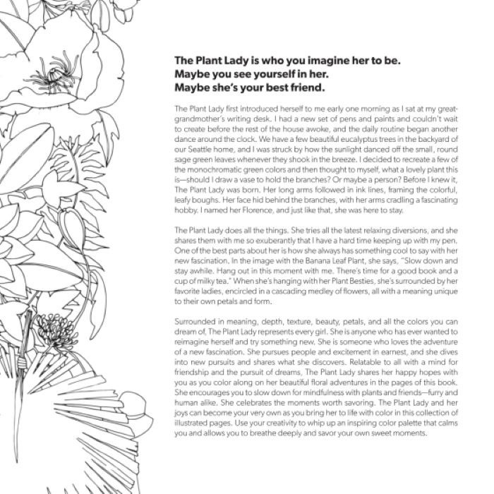 Coloring Book For Adults | The Plant Lady | A Floral Coloring Book With ...