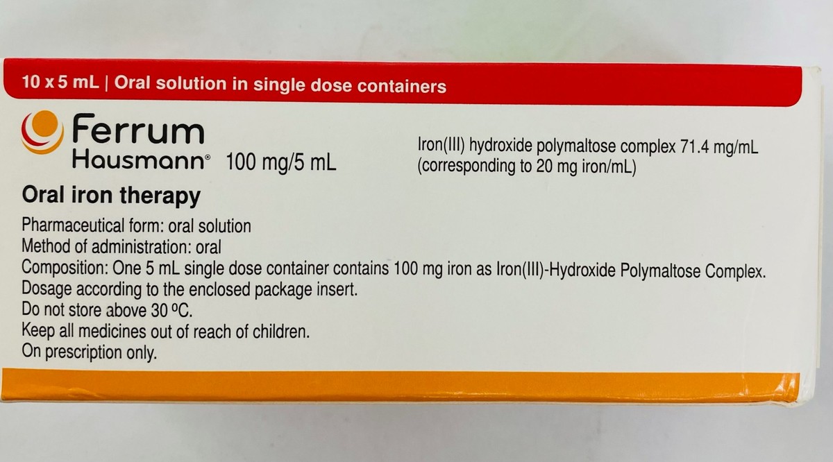 Ferrum Hausmann Oral Iron Therapy 100Mg/5Ml, 10 Ampules